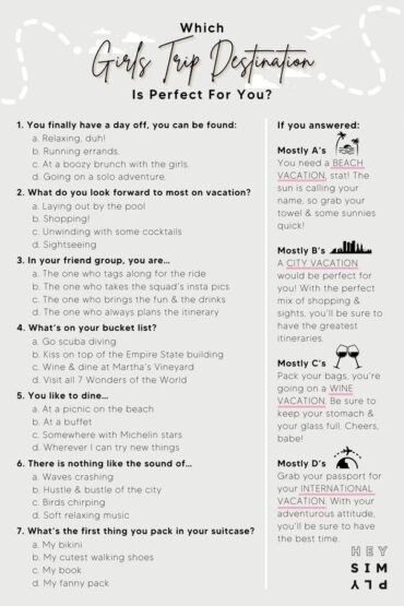 31 Perfect Destinations for Your Girls' Trips Ideas